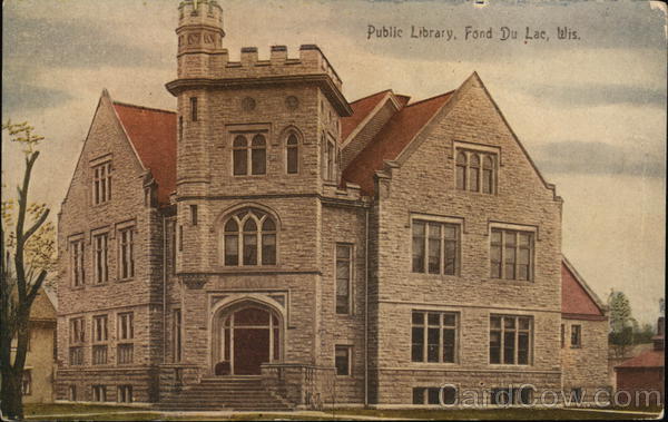 Public Library Fond du Lac, WI Postcard