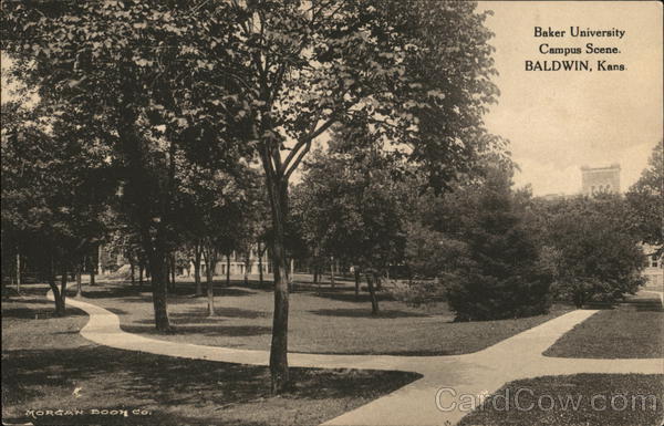 Baker University - Campus Scene Baldwin, KS Postcard