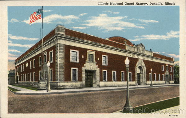 Illinois National Guard Armory Danville, IL Postcard