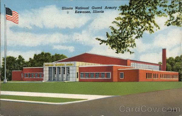 Illinois National Guard Armory Kewanee, IL Postcard