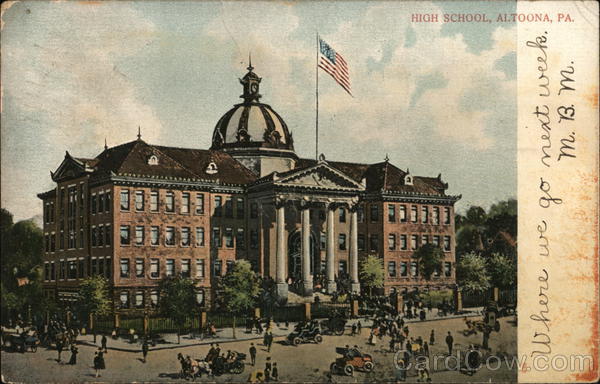 High School, Altoona, Penn. Pennsylvania Postcard