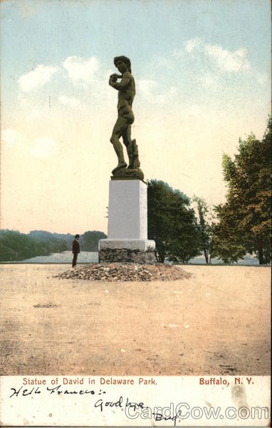 Statue of Davis in Delaware Park Buffalo, NY Postcard