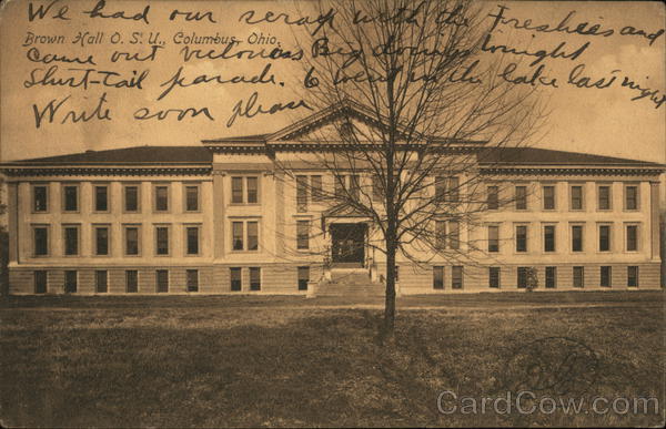 Brown Hall O.S.U. Columbus, OH Postcard