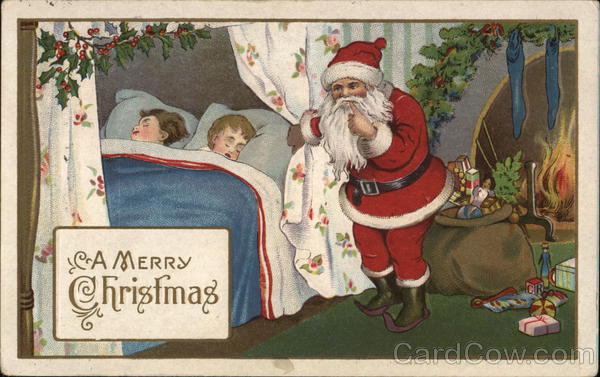 A Merry Christmas Children Postcard