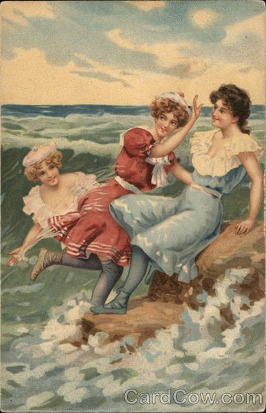 Vintage Bathing Beauties Swimsuits And Pinup Postcard