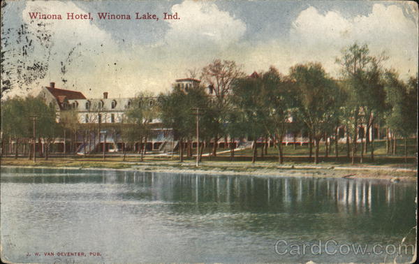 Winona Hotel Winona Lake, IN Postcard