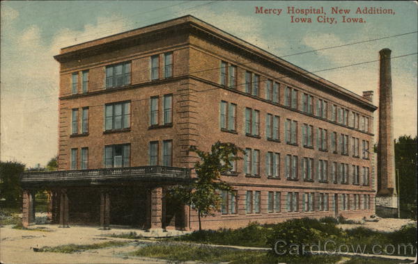 Mercy Hospital, New Addition Iowa City, IA Postcard