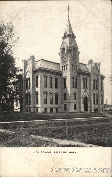High School Atlantic, IA Postcard