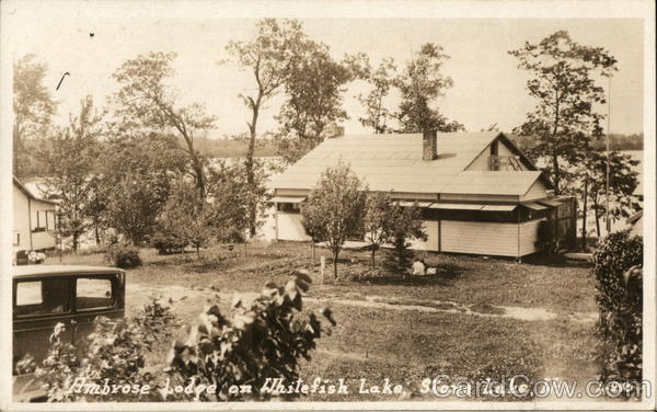 Ambrose Lodge on Whitefish Lake Stone Lake, WI Postcard