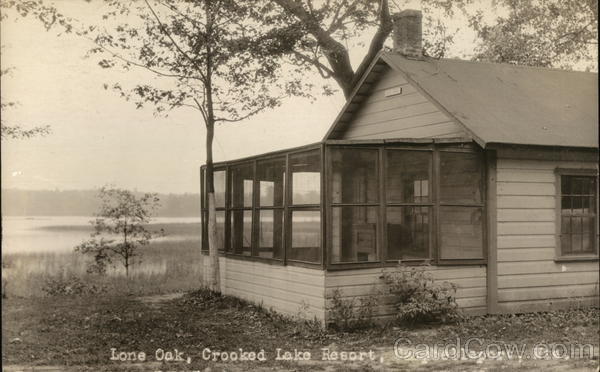 Lone Oak, Crooked Lake Resort Campbellsport, WI Postcard