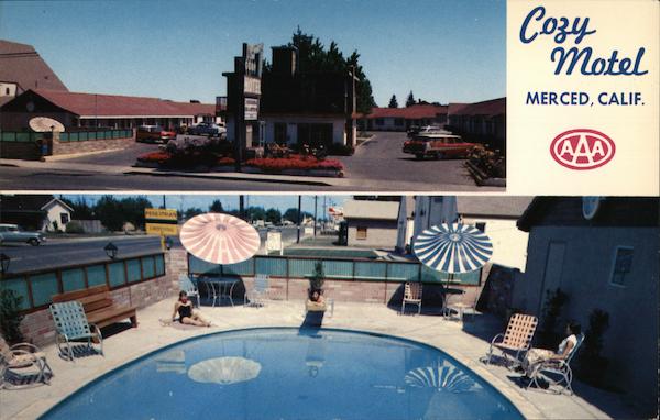 Cozy Motel Merced, CA Postcard