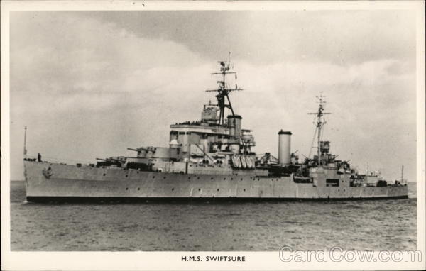 H.M.S. Swiftsure Navy Postcard