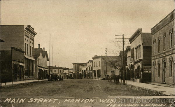 Main Street Marion, WI Postcard