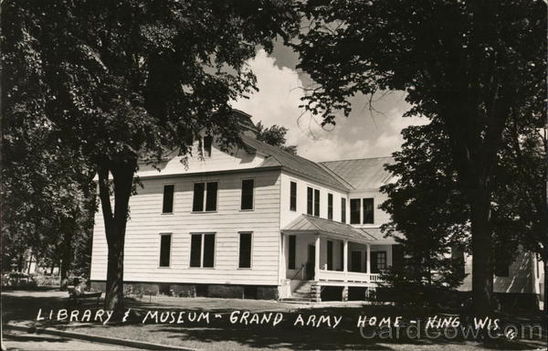 Library and Museum, Grand Army Home King, WI Postcard