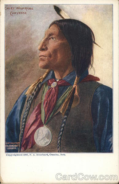 Chief Wolf Robe - Cheyenne Native Americana Postcard