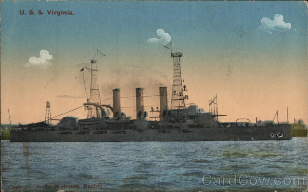 U.S.S. Virginia Ships Postcard