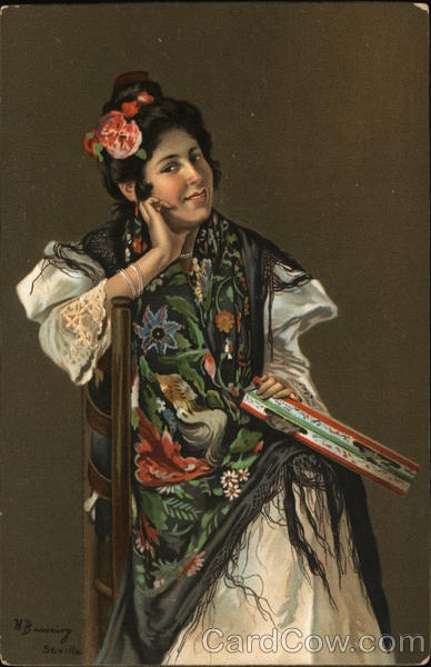 Beautiful Woman in Colorful Garb Women Postcard