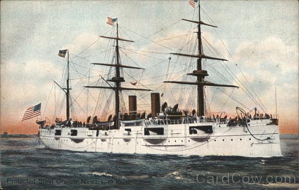 Protected Steel Cruiser Newark, 19 Knots Ships Postcard