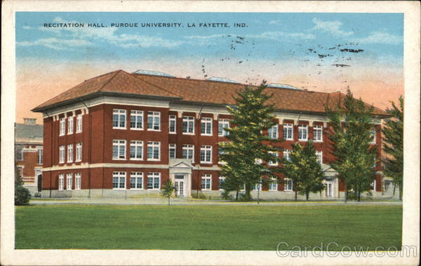 Purdue University - Recitation Hall Lafayette, IN Postcard