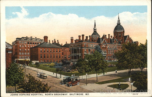 Johns Hopkins Hospital, North Broadway Baltimore, MD Postcard