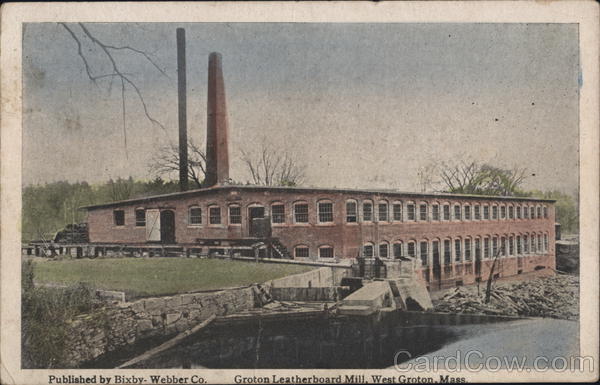 Groton Leatherboard Mill West Groton, MA Postcard