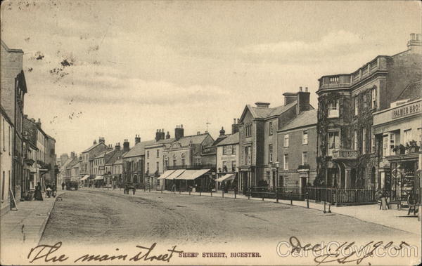Looking Along Sheep Street Bicester, England Oxfordshire Postcard