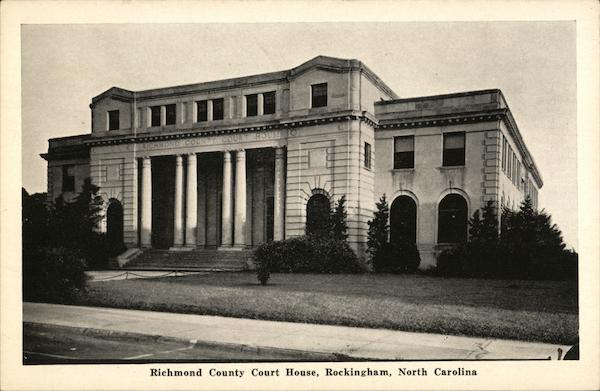 Richmond County Court House Rockingham, NC Postcard