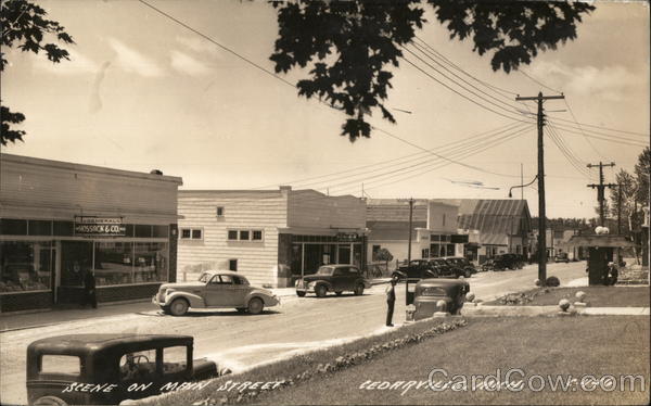 Main Street Cedarville, MI Postcard