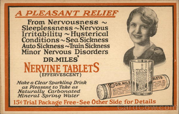 Dr. Miles' Nervine Tablets Elkhart, IN Advertising Postcard