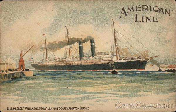 American Line Advertising Postcard