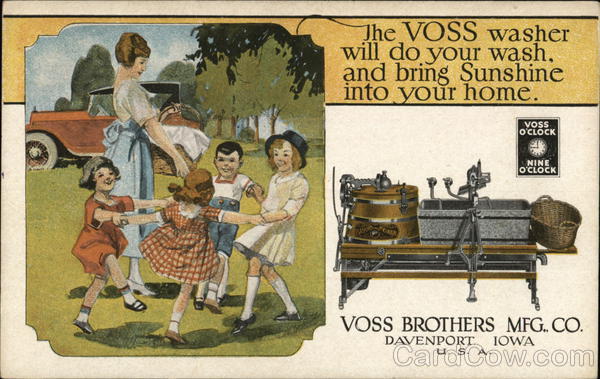 Voss Brothers Manufacturing Company Davenport, IA Advertising Postcard