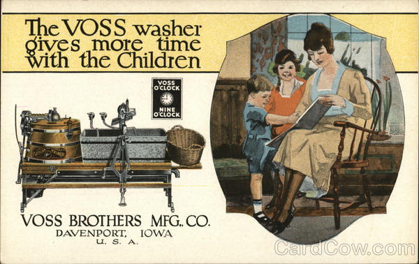 Voss Brothers Manufacturing Company Davenport, IA Advertising Postcard