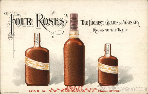 Four Roses Whiskey Lawrenceburg, KY Advertising Postcard