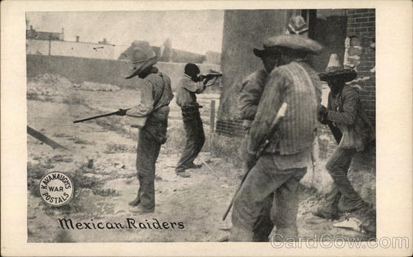Mexican raiders - Mexican men holding guns Mexico Postcard