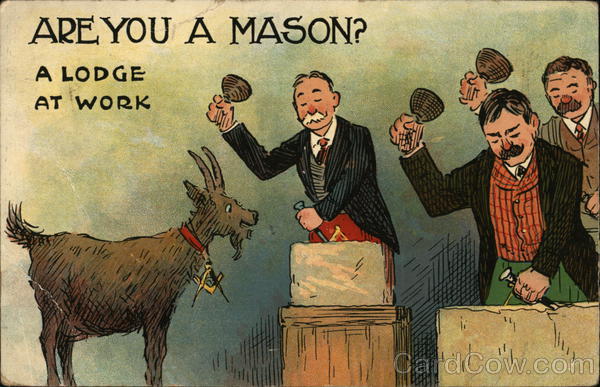 Are you a mason? a lodge at work - goat in front of masons Freemasonry ...