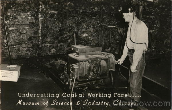 Undercutting Coal at Working Face Mining Postcard