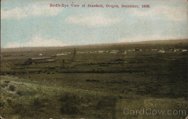Bird's-Eye View of Stanfield Oregon Postcard
