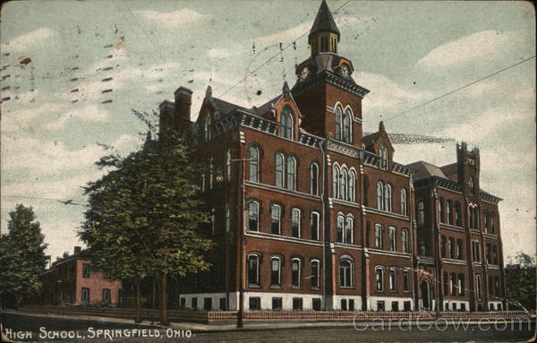 High School Springfield, OH Postcard