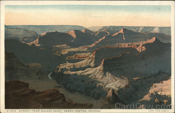 Sunset From Mojave Point Grand Canyon National Park, AZ Postcard