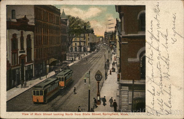 View of Main Street Looking North from State Street Springfield, MA ...