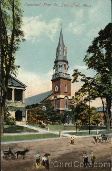 Cathedral, State Street Springfield, MA Postcard