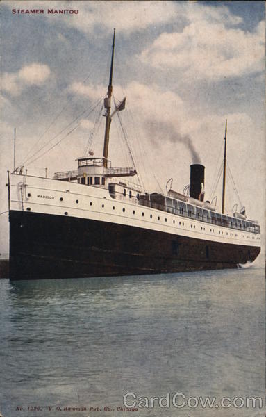 Steamer "Manitou" Steamers Postcard