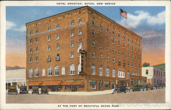 Hotel Swastika Raton, NM Postcard