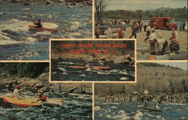Annual Upper Hudson White Water Derby Riparius, NY Postcard