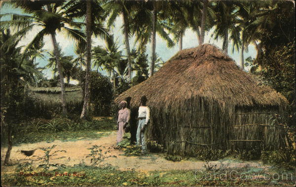 Grass Hut - Porto Rico Puerto Rico Postcard