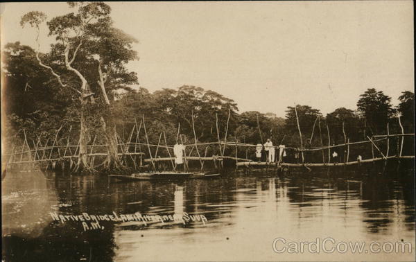 Native Bridge, Lami River Suva, Fiji South Pacific Postcard