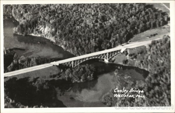 Aerial View of Cooley Bridge Wellston, MI Postcard