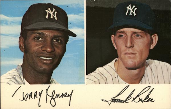 Jerry Kenney and Frank Baker - New York Yankees Baseball Postcard