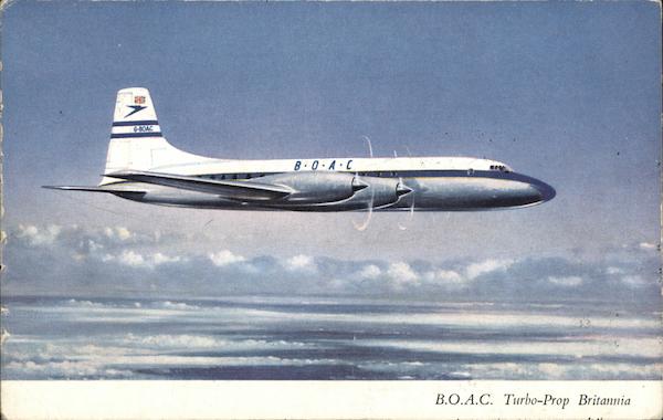 BOAC Turbo-Prop Britannia Aircraft Postcard