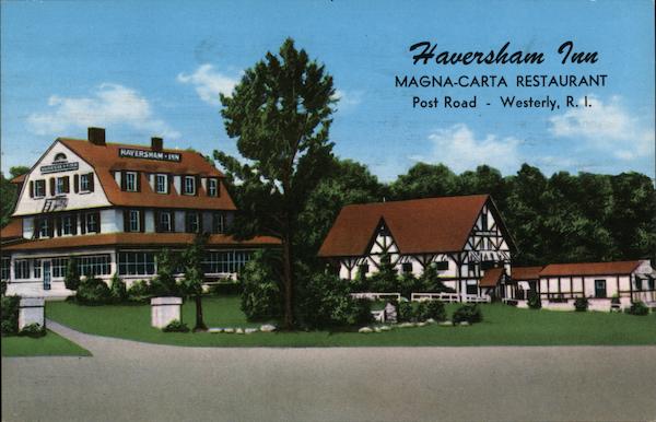 Haversham Inn, Magna-Carta Restaurant, Post Road Westerly, RI Postcard